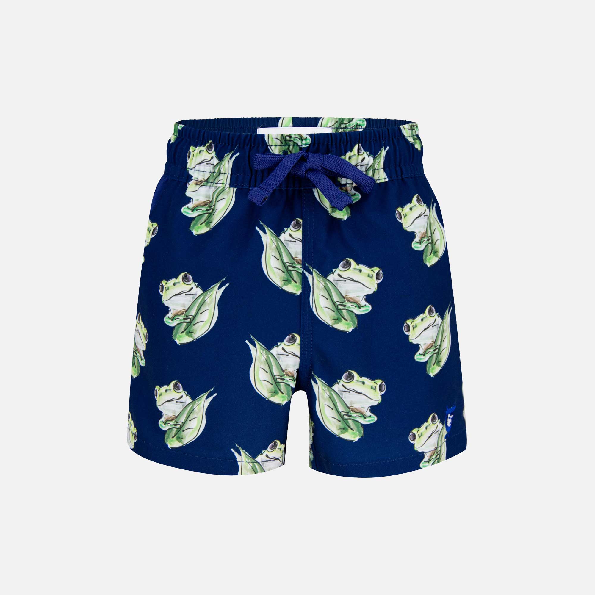 Kid's Navy Frogs Swim Shorts Trunks | Randy Cow
